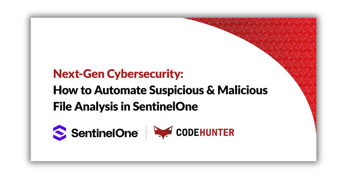 Next-Gen Cybersecurity SentinelOne and CodeHunter Integration eBook